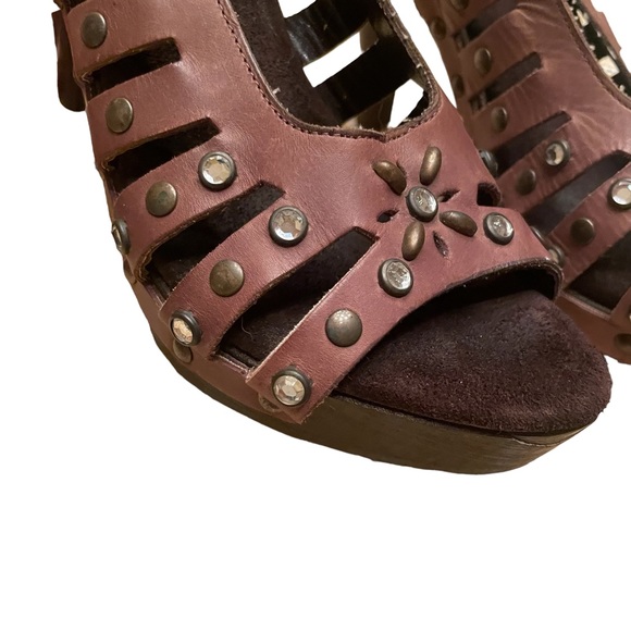 Isabella Fiore | Shoes | Isabella Fiore Brown Leather Shoes With Studs ...